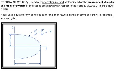 solved 57 show all work by using direct integration