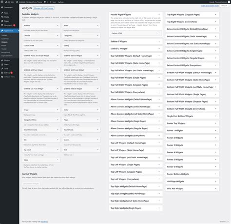 Widgets And Widget Areas GridWeb PRO ThemesDNA