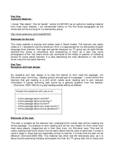 Assignment 3 Celta Pdf Speed Reading Reading Process