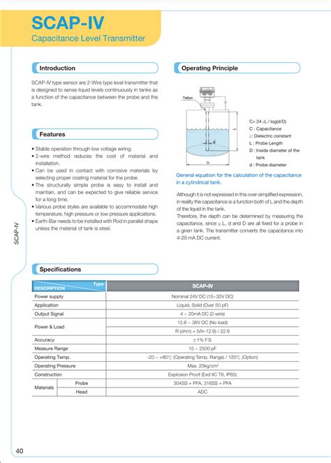Buy Capacitance Type Level Transmitter Analog Type Scap Iv From Seojin Instech Co Ltd South