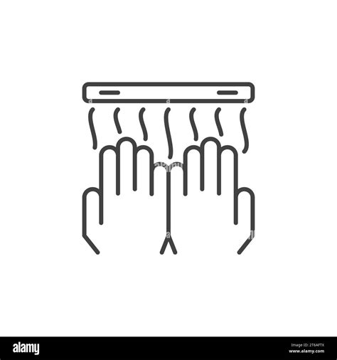 Hand Dryer Vector Concept Icon Or Sign In Thin Line Style Stock Vector