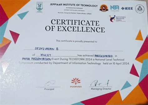 srinivasan b on linkedin attending the paper presentation on