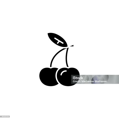 櫻桃符號黑色圖示概念櫻桃符號平面向量符號 符號 插圖向量圖形及更多7號圖片 7號 一組物體 中獎 Istock