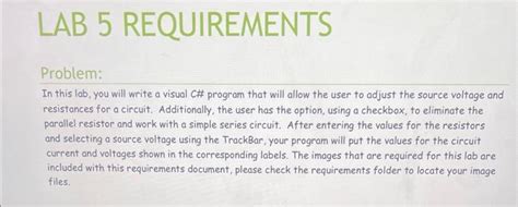 Solved Problem In This Lab You Will Write A Visual C