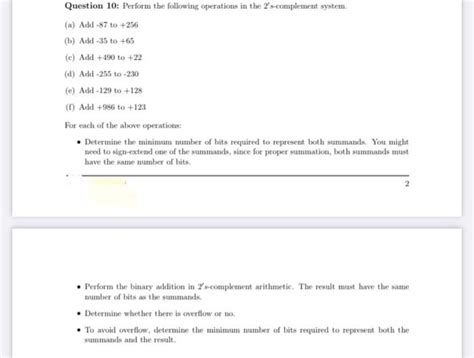 Solved Question Perform The Following Operations In The Chegg