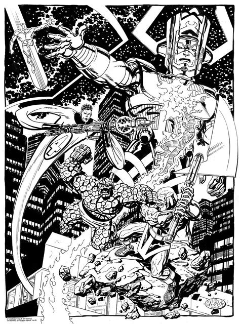 Fantastic Four Vs Galactus And Heralds By John Byrne Comic Book Artwork