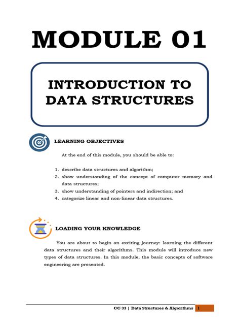 module 1 introduction to data structures pdf data structure