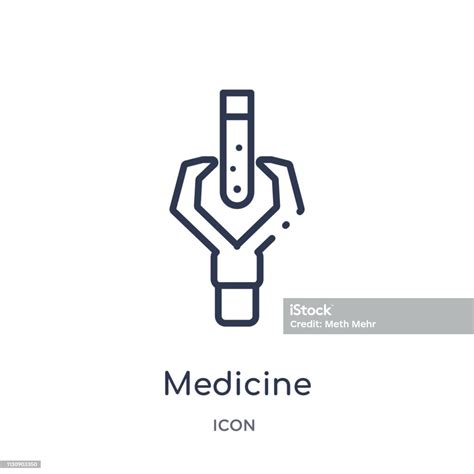 인공 Intellegence 미래 기술 개요 컬렉션에서 선형 의학 아이콘입니다 얇은 라인 의학 벡터 흰색 배경에 고립입니다 의학 유행 그림 건강관리와 의술에 대한 스톡 벡터