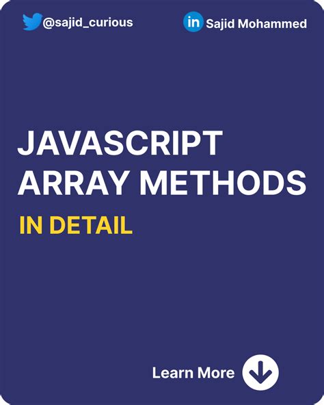 Javascript Array Methods Simply Explained 👇 Thread From Sajid