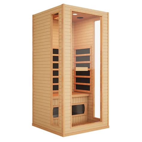 U Homy 1 Person Canadian Hemlock Infrared Sauna With Bluetooth Reading