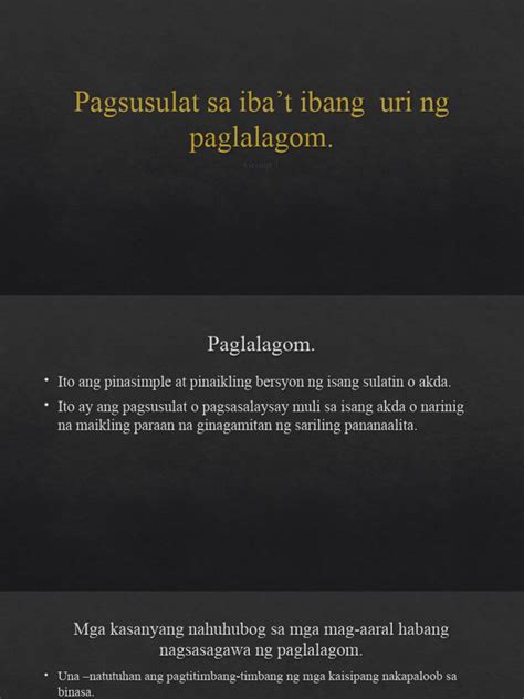 Sa Piling Larangan Ppt Gp1 Pdf