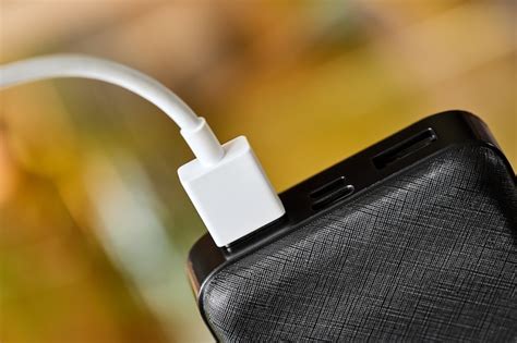 Premium Photo Usb Connector Is Connected To Powerbank