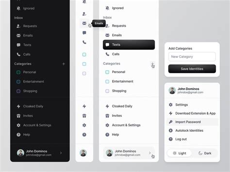 navigation bar sidebar design navigation design widget design