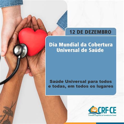 CALENDÁRIO de Dezembro Dia Mundial da Cobertura Universal de Saúde CRF CE