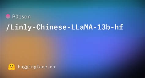 P Son Linly Chinese LLaMA B Hf Hugging Face