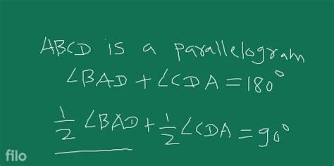 4 Prove That Quadrilateral Formed By The Intersection Of Angle Bisectors