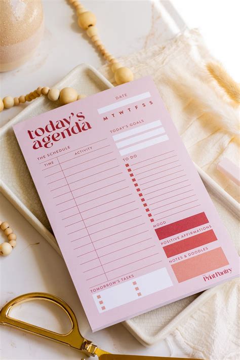 Agenda Notepad Bundle Note Pad Design Work Planner Planner