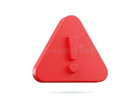 Red Triangle Alert Icon With Exclamation Mark On White Background Stock Illustration
