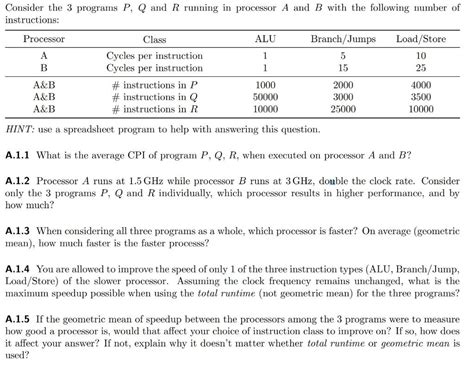 solved consider the 3 programs p q and r running in