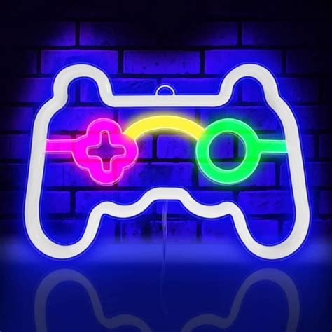 Panneau néon LED en forme de manette de jeu pour chambre de jeu décoration murale de chambre à