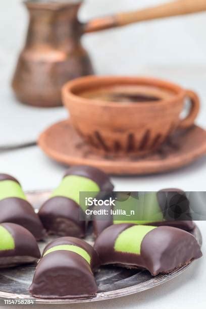 Swedish Sweets Punsch Rolls Or Punschrullar Covered With Green Marzipan
