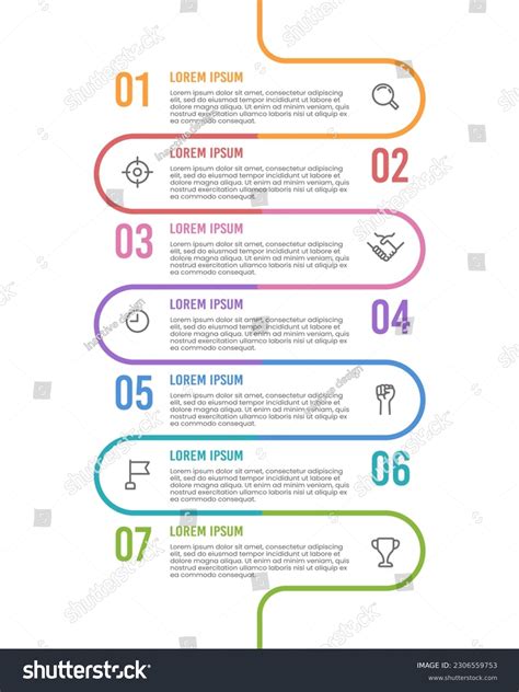 Infographic Curve 7 Steps Options Success Stock Vector Royalty Free