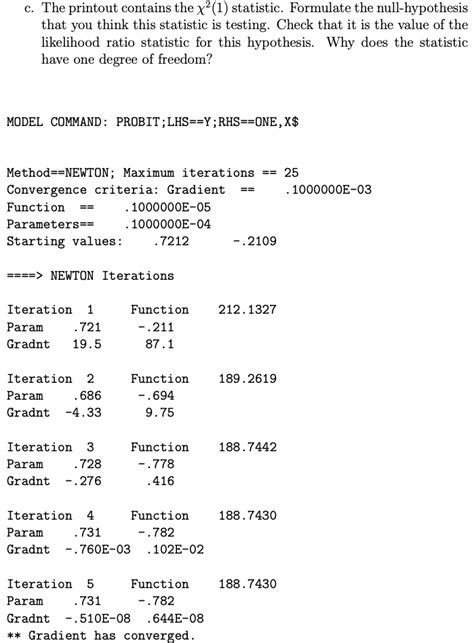 Solved The Probit Model Assumes That The Response Of Each Chegg