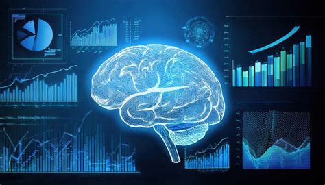 Digital Representation Of Brain Illuminated By Data Charts And Graphs Symbolizing Intelligence