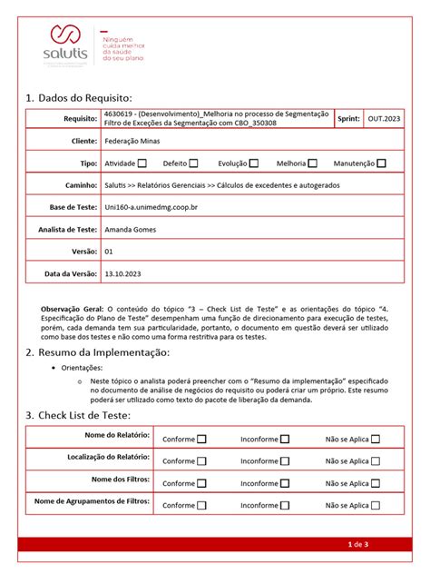 Documento Template Para Testes De Relatórios Pdf Informática