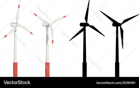 Wind Turbines Set Royalty Free Vector Image Vectorstock