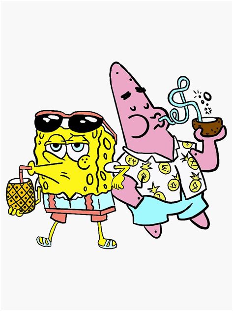 Spongebob And Patrick Summer Sticker By Sarahmshick Redbubble
