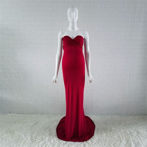 Sexy Maternity Photography Dress Stretchy Jersey Off The Shoulder