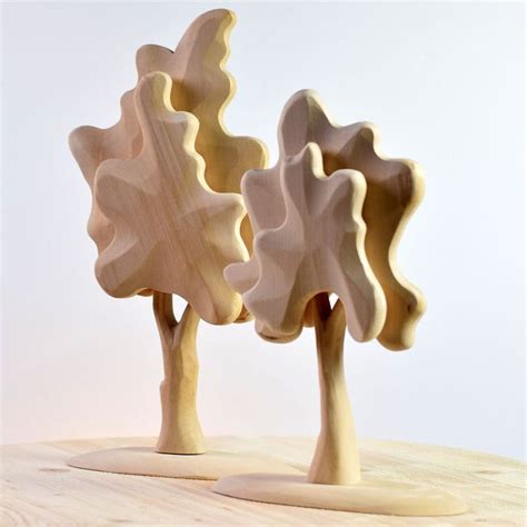Handmade Wooden Naked Birch Tree Montessori Play Education Waldorf Toy