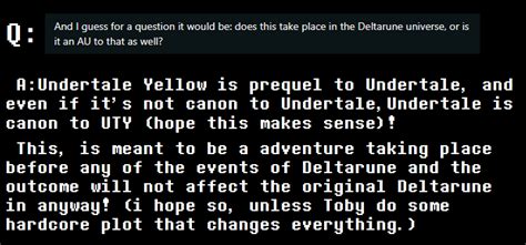 Deltarune Yellow Qanda Answers R Undertaleyellow