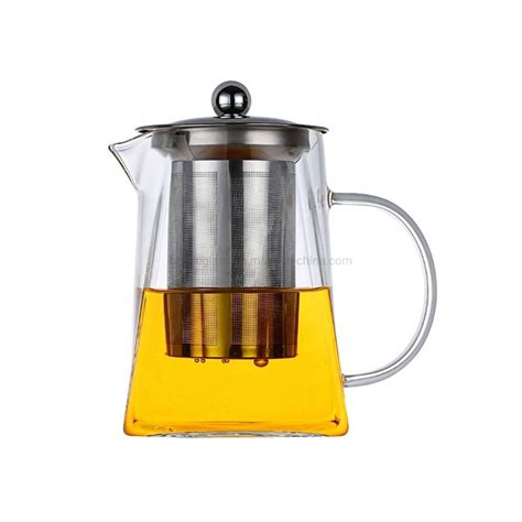 1250ml Square Glass Teapot Stovetop Safe Borosilicate Glass Pot With