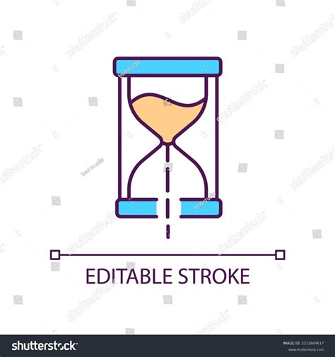 Sand Falling Hourglass Rgb Color Icon Stock Vector Royalty Free