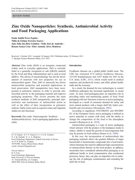 Pdf Zinc Oxide Nanoparticles Synthesis Antimicrobial Activity And