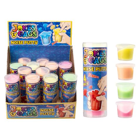 Jokes And Gags Mini Noise Putty Tub 4pk Toys For A Pound