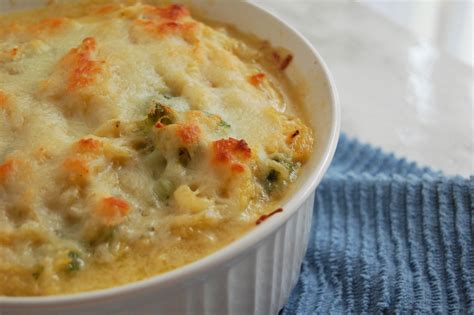 Spaghetti Squash Broccoli Chicken Alfredo Bake Nutrition To Fit