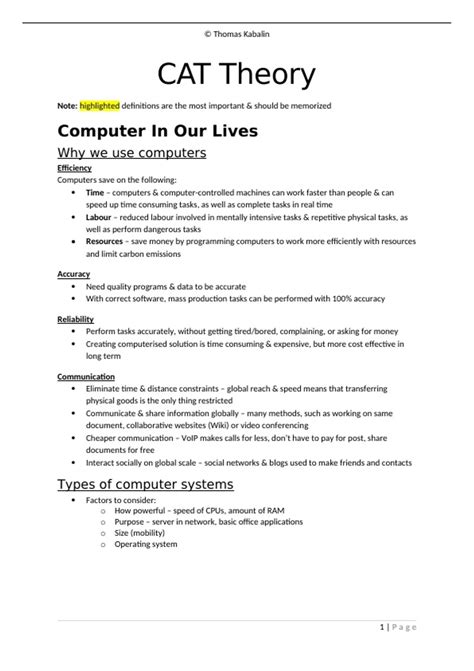 Summary Grade 12 Computers Part Of Your Life Computer Applications Technology Computer