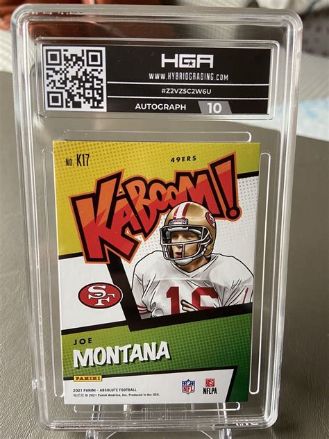 2019 Donruss Optic Downtown Joe Montana Hga 95 Gem Mt W 10 Auto 3