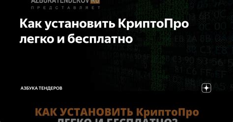 Как установить КриптоПро легко и бесплатно Азбука тендеров Дзен
