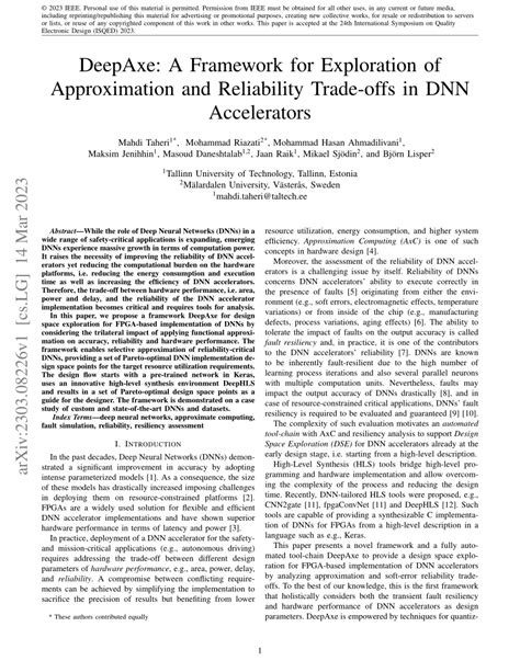 Pdf Deepaxe A Framework For Exploration Of Approximation And Reliability Trade Offs In Dnn