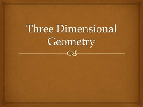 Three Dimensional Geometryclass 12 Ppt