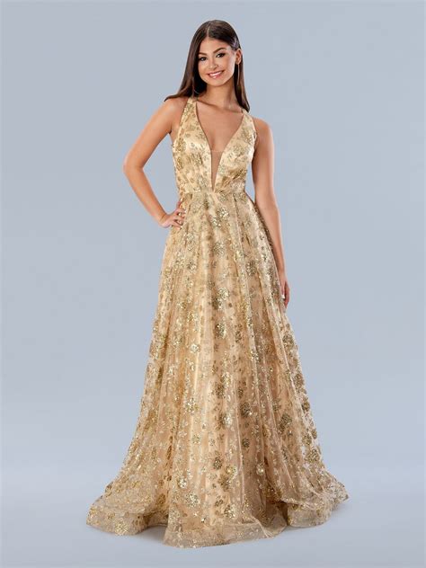 Green Stella Couture 24207 Floral Sequin Long Formal Prom Dress For