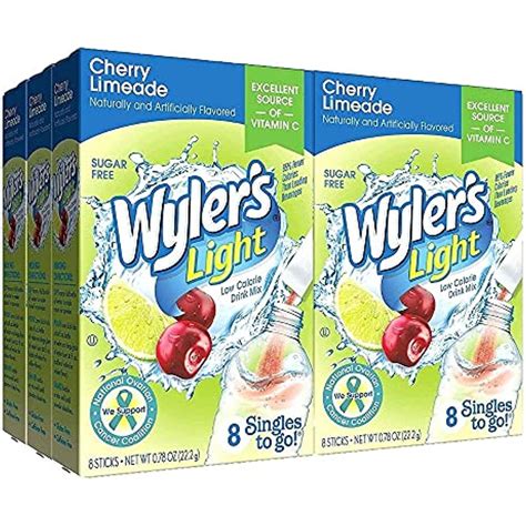 Wylers Light Singles To Go Sugar Free Cherry Limeade Drink Mix 48