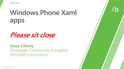 Ppt Windows Phone Xaml Apps Please Sit Close Powerpoint Presentation