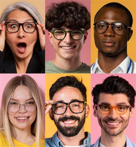 Free Photo People With Glasses Composition