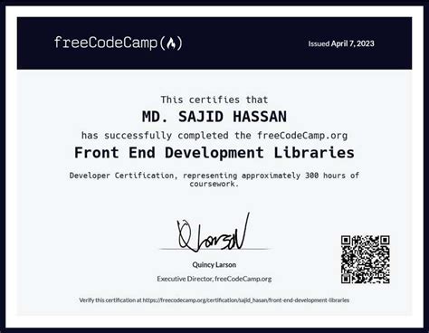Front End Development Libraries Certificate Freelancer