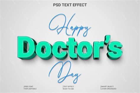 Happy Doctors Day 3D Font Style Effect In 2024 Free Photoshop Happy